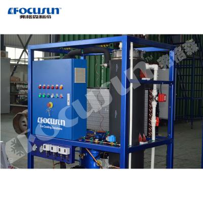 China Instalação industrial de produção de gelo comestível com máquina de gelo de tubo de 2 toneladas e controlo PLC à venda