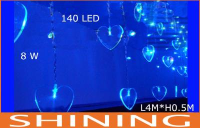 中国 4m は 220 ボルト青い LED のカーテン愛形の装飾の照明をつけます 販売のため