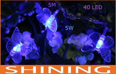 Cina Colore blu LED della corda di luminosità della batteria all'aperto della luce con 5m 40bulbs in vendita