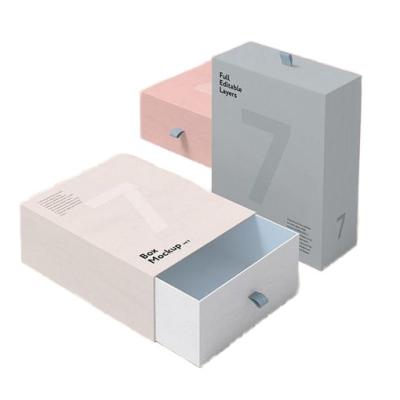 China High Quality Luxury Small Drawer Box Clear PVC Window Custom Logo Embossed Pull-Out Sliding Gift Box High Quality Embossed for sale