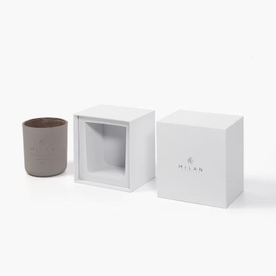 China Custom Luxury Candle Box Packaging with Rigid Lid White Matte Empty Cup and Sponge Liner Aromatherapy Gift Box for sale