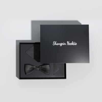 China Outlet Paper Bow Tie Necktie Pin Gift Set Box Package Wholesale Logo Tie Gift Set Men Bow Paper Packaging Box for Tie for sale
