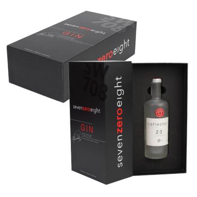 China Customizable Recyclable Rigid Paper Box for Wine & Spirits Whisky Red Wine & Vodka Gift Box with Embossed Finish Sponge Lining for sale