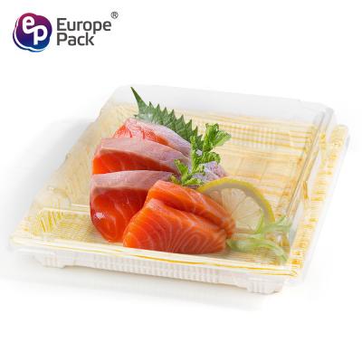 Cina La maggior parte del contenitore di plastica di sushi di prezzi più bassi del grano di legno asportabile popolare di rettangolo in vendita