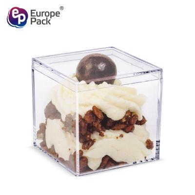 Cina Tazze eliminabili del quadrato 130ml di vendita diretta del Europa-pacchetto con il coperchio per il dessert in vendita