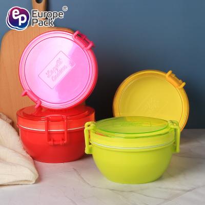 China ECO friendly High Quality Multicolor 2 Layer Round Reusable Bento Lunch Box For Kids for sale