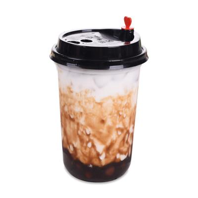 Cina Disposable Clear Cold Drink With Lids 16oz 500ml Milk Tea Fat U-shaped Plastic Pet Cup in vendita