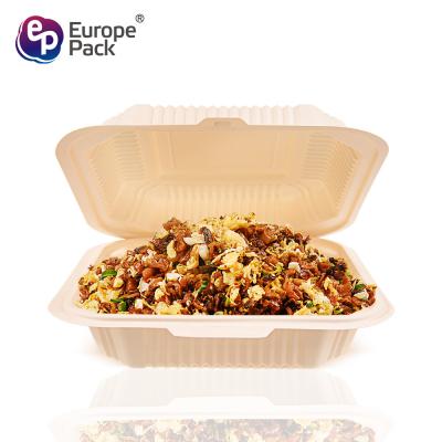 Cina Corn starch 900ml takeaway biodegradable microwave food container plastic in vendita