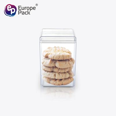 Cina Wholesale plastic food storage cookie and candy container transparent round sealable jars with lid baked goods packaging in vendita