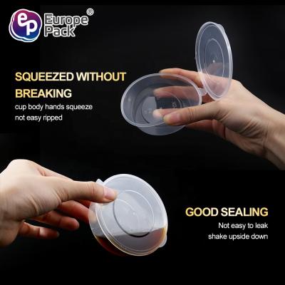 Cina wholesale 1oz 1.5oz 2oz 3oz 4oz PP Fast food round clear disposable sauce cup plastic with lid in vendita