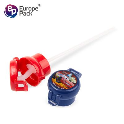 Cina Wholesale Cartoon design child resistance cap plastic water bottle caps with straw in vendita