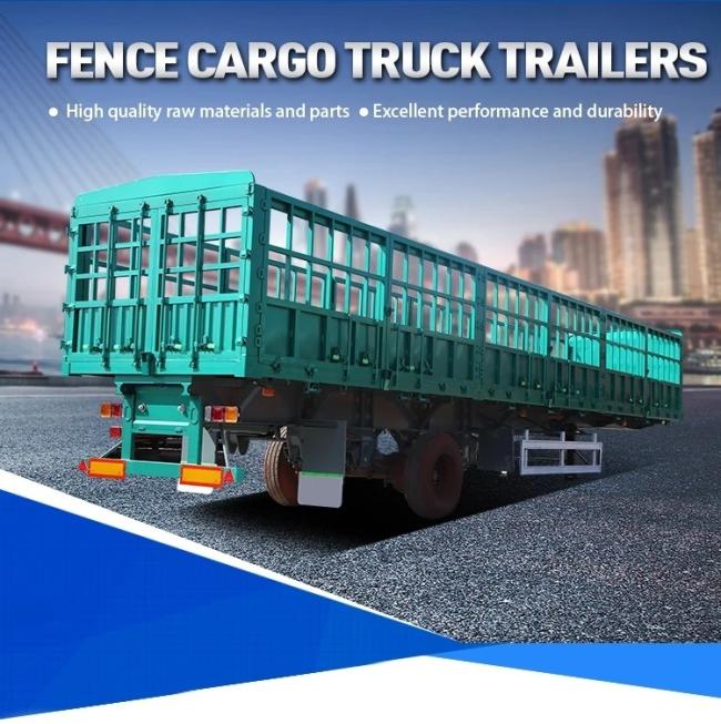 China Factory 3/4 Axles 40FT Fence Semi Trailer Cargo Transport 600mm Fence Trailer