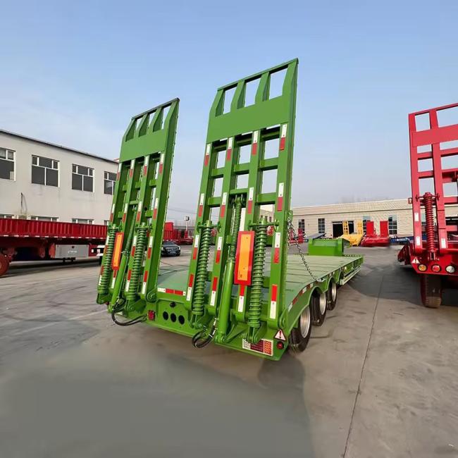 Low Price Good Quality Stock Cheap Car Trailer Used Low Bed Flatbed Trailer for Sale