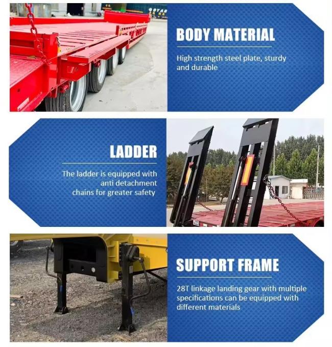 Low Price Good Quality Stock Cheap Car Trailer Used Low Bed Flatbed Trailer for Sale