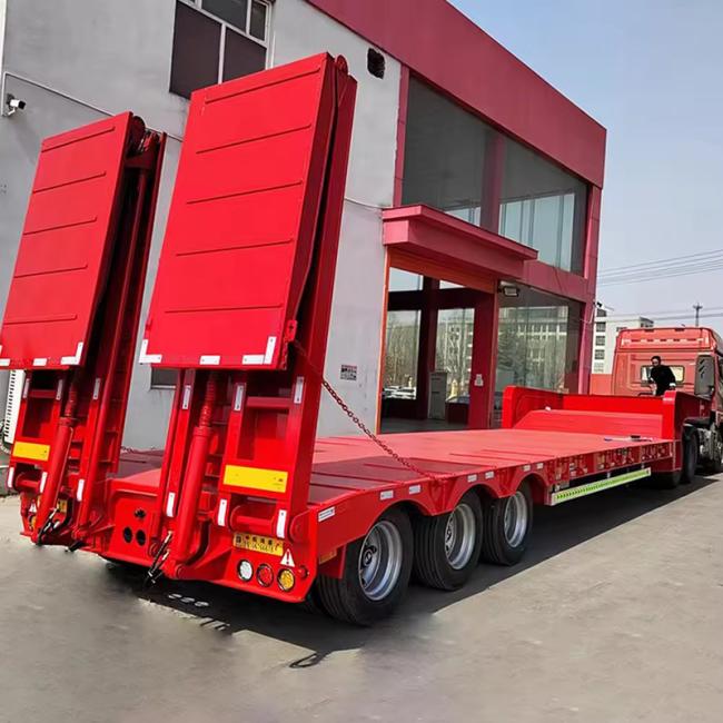 Low Price Good Quality Stock Cheap Car Trailer Used Low Bed Flatbed Trailer for Sale