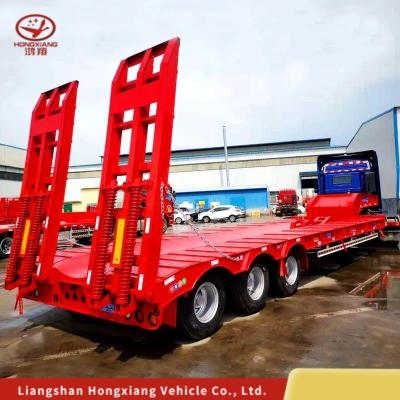 중국 커스터마이징 80tons 3axles 확장 가능한 17m 낮은 베드 반 트레일러와 12r22.5 타이어 판매용