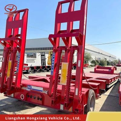 중국 커스터마이징 80tons 3axles 확장 가능한 17m 낮은 베드 반 트레일러와 12r22.5 타이어 판매용