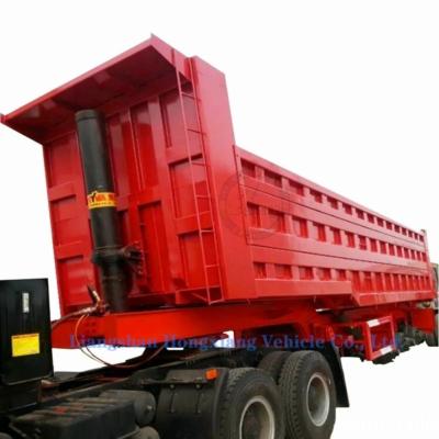 Chine 60 tonnes 2023 semi-remorque à bascule latérale remorque à décharge pour pierres et sable à vendre