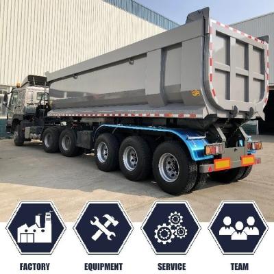Chine 4 essieux 30 tonnes en forme de U camions de décharge semi-remorque avec essieu 13 tonnes et bande de roulement 2240 mm à vendre