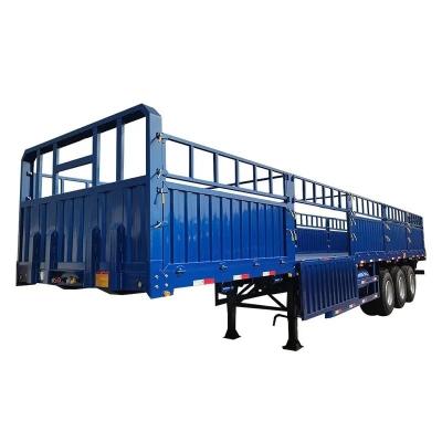 중국 크로스 팔 타입 100 톤 1200mm 높은 울타리 화물 운송 측면 벽 반 트레일러 판매용