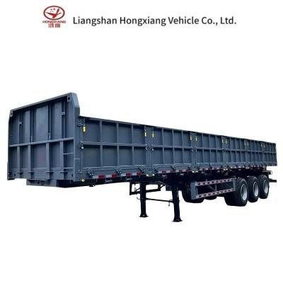 Chine Semi-remorque de transport de roches de sable de 50 tonnes à trois essieux avec système de suspension de type bras croisé à vendre