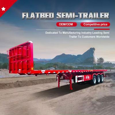 China Flatbed Truck Trailer 2020 Cimc Sale 40FT Semi-Trailer met Fuwa Axle Cimc Steel Te koop