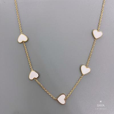 중국 14 캐럿 골드 톤 스테인레스 스틸 보석 사랑 심장 펜던트 목걸이 판매용
