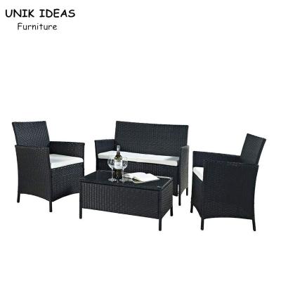 China 4 Pieces Rattan Wicker Furniture Set Waterproof Outdoor Garden Furniture Set for sale