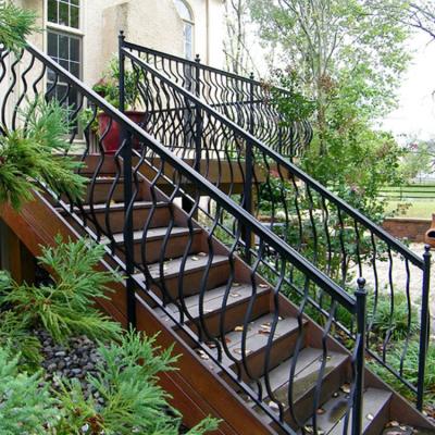 Modern Apartment Wall Mounted Wrought Iron Stair Railing Handrail Bar for Home