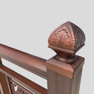 Wood Top Handrail Post Mounted Stainless Steel Glass Railing For Stairs in