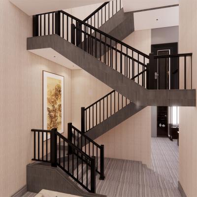 Wall Mounted Wooden Stair Railing for Modern Design Steel Balcony and Aluminium