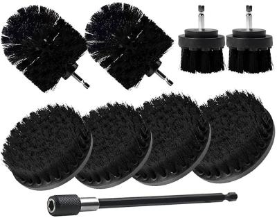 Cina pulizia pulita nera dell'automobile del set di pennelli 9pcs del trapano dell'impianto di lavaggio di potere di 13cm in vendita