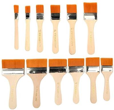 Cina pittura a olio di nylon acquerella 0.98in del ODM del set di pennelli della pittura piana di 2.5cm in vendita