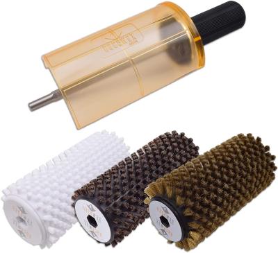 Cina asse di Spazzola per cera da sci Roto Brush Kit Snap Out Quick Change dello snowboard di 120mm 3 pezzi in vendita