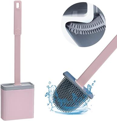 Cina La toilette piana del silicone di TPR spazzola fissato al muro con il supporto 37.5*10.5*5 in vendita
