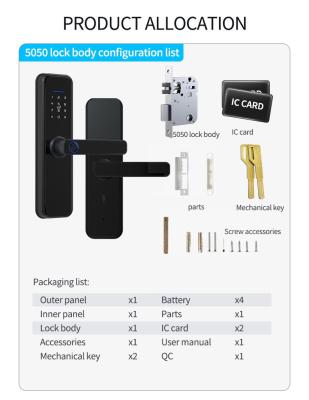 China Alkaline AA Electromagnetic Lock Tuya APP Wifi Password Code Card DC6V for sale
