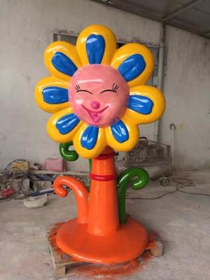 China 10m3 / h Yellow Sunflower Smile Face Spray Water Park For Children for sale