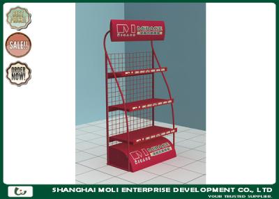 Cina Lati rossi dello scaffale di esposizione dell'olio con stampa di seta di logo con tre strati di POP in vendita