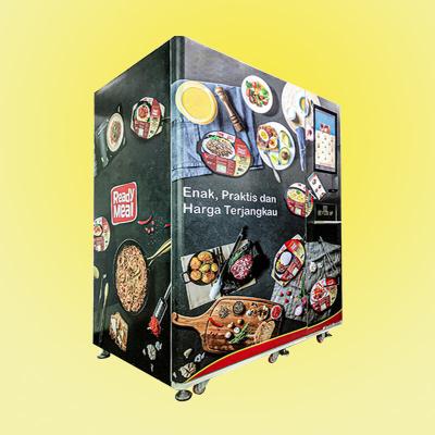 China A máquina de venda automática quente do alimento com placa quente pode fornecer clientes como a lancheira, o pão, a pizza e o Hamburger à venda