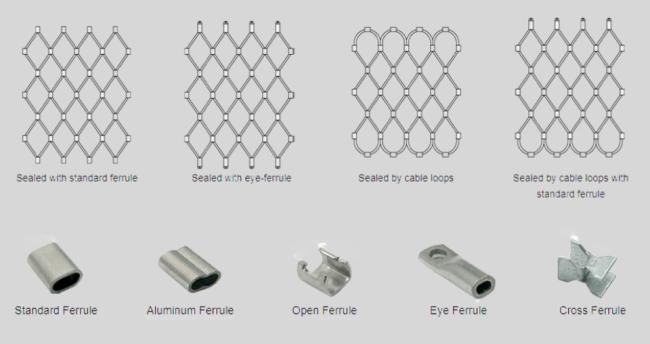 Stainless steel wire rope mesh installation showing professional mounting on architectural structure