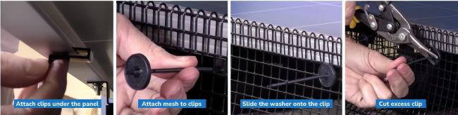 Solar Panel Bird Mesh Prevention Roll installation example