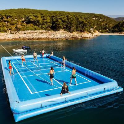 China Portable PVC Tarpaulin Sea Sport Games Activity Inflatable Water Sport Platform Inflatable Pickleball Court for Water for sale