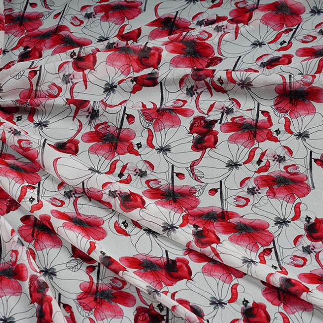 Custom digital print silk fabric georgette printed crepe de chine shirt Dress natural mulberry silk fabric on sale wholesale