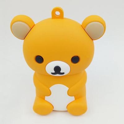 China Banco suave del poder del oso de la historieta del PVC de la moda 3d con el cable de alta calidad del USB para el teléfono móvil en venta