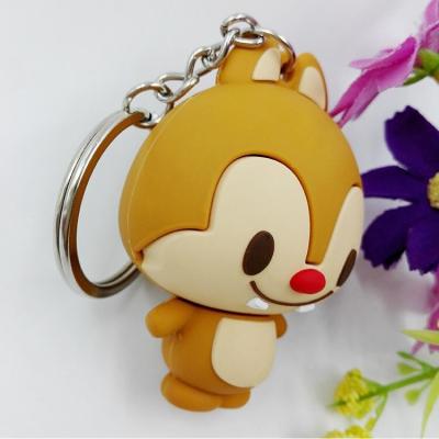 China El animal de encargo barato de la historieta formó al OEM de goma suave del llavero llavero/3d del PVC 3d en venta