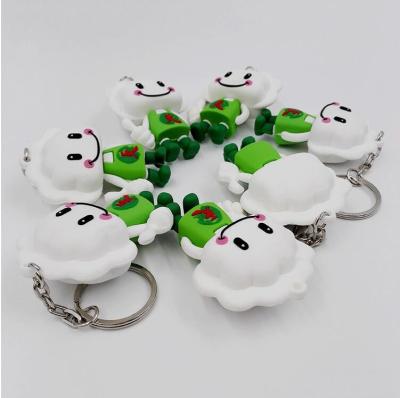 China Llavero suave personalizado del PVC del personaje de dibujos animados doble del lado 3d con el logotipo de la compañía para hacer publicidad de recuerdos en venta