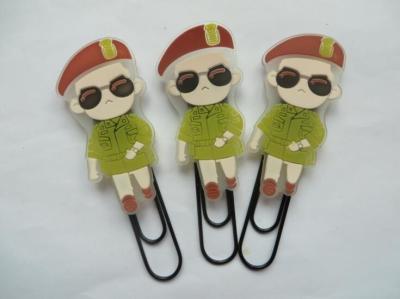 China Descendientes frescos 3D de los clips de papel/de los clips en uniforme del color verde, los mejores recuerdos del PVC del caucho de Sun del libro de las muchachas de los muchachos en venta