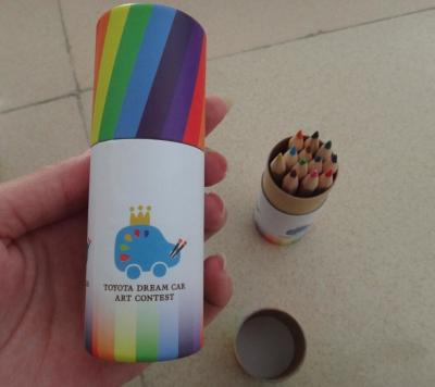 China Promotional Toyota Mini Design Colored Pencil Stationery Sets With 12 Pieces Inside, Wooden Material For Kids Children for sale