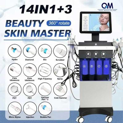 China Top Quality Skin Peeling Water Oxygen Facials Deep Cleansing 14 In 1 Deep Cleansing Anti Wrinkle Whitening Hydro Micro Dermabrasion Facial Machine for sale