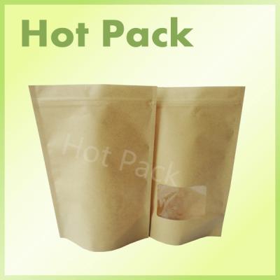 Cina La carta kraft di Brown Sta sul sacchetto con la chiara finestra di plastica per alimento in vendita